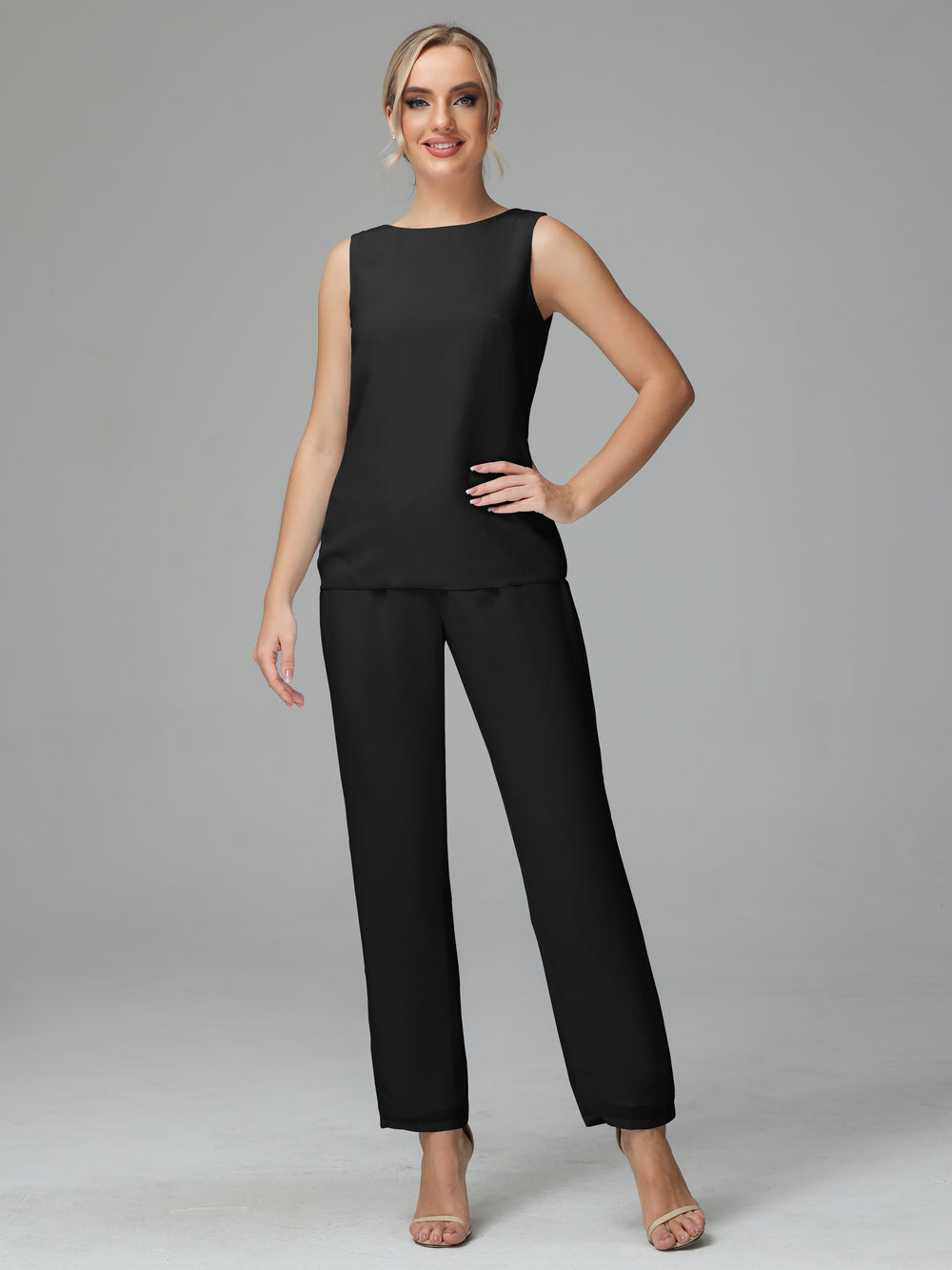 3 Pieces Chiffon Fancy Mother Of The Bride Dress Pants Suits| Cicinia