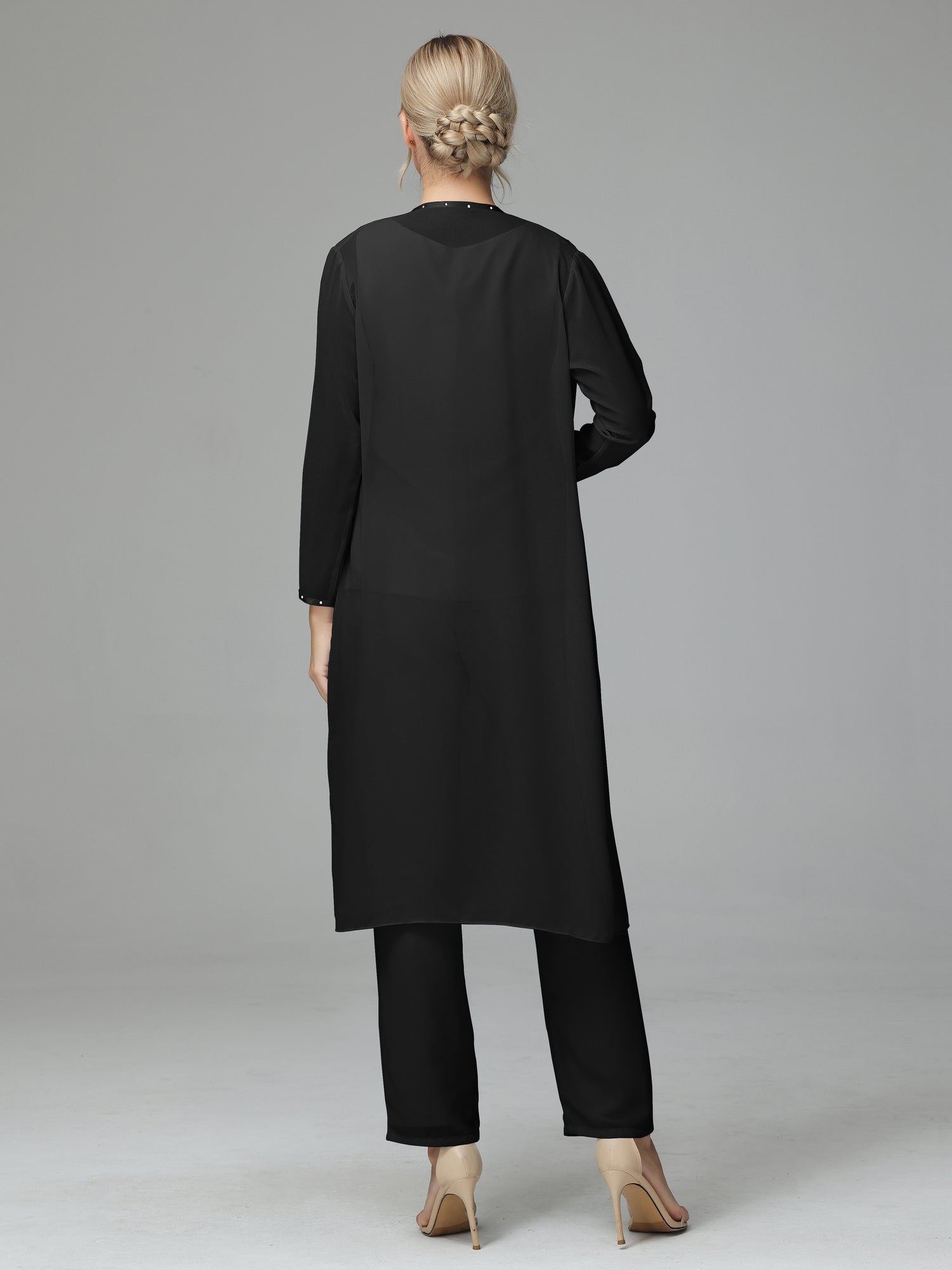 3 Pieces Chiffon Fancy Mother Of The Bride Dress Pants Suits| Cicinia