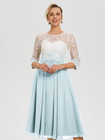 Mist Mother Of The Groom Dress Illusion Sleeves Sweetheart Lace Appliq
