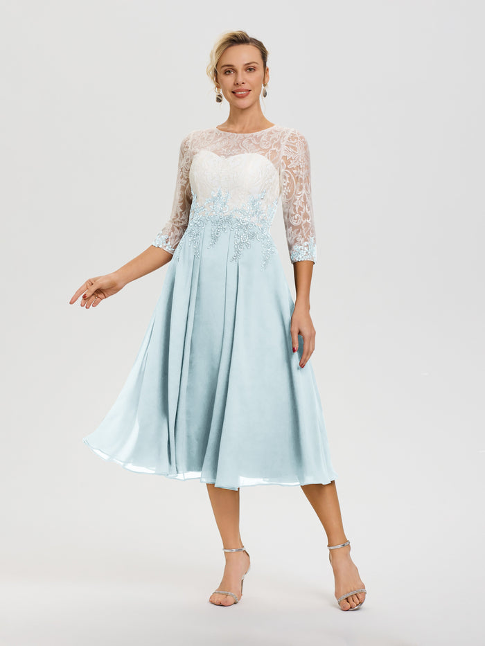 Mist Mother Of The Groom Dress Illusion Sleeves Sweetheart Lace Appliq