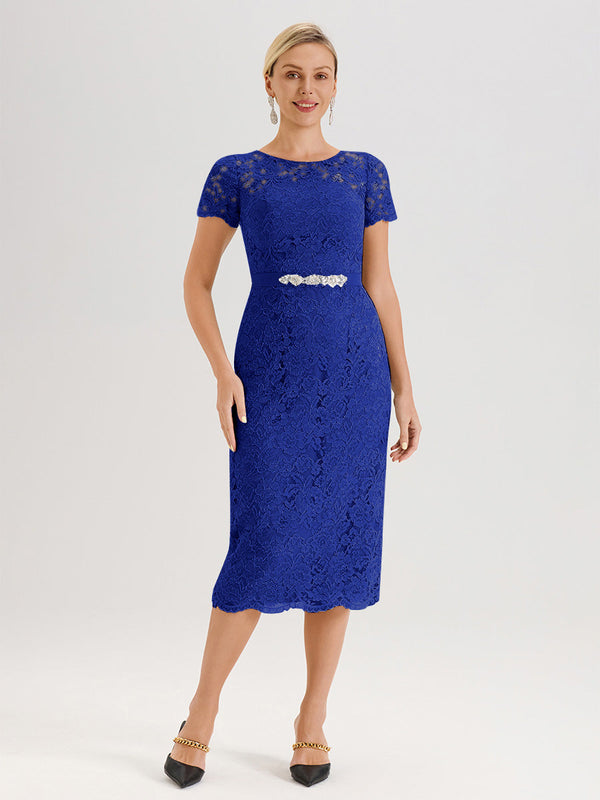 Cicinia Royal_Blue Mother Of The Bride Dress With Jacket Chiffon Lace