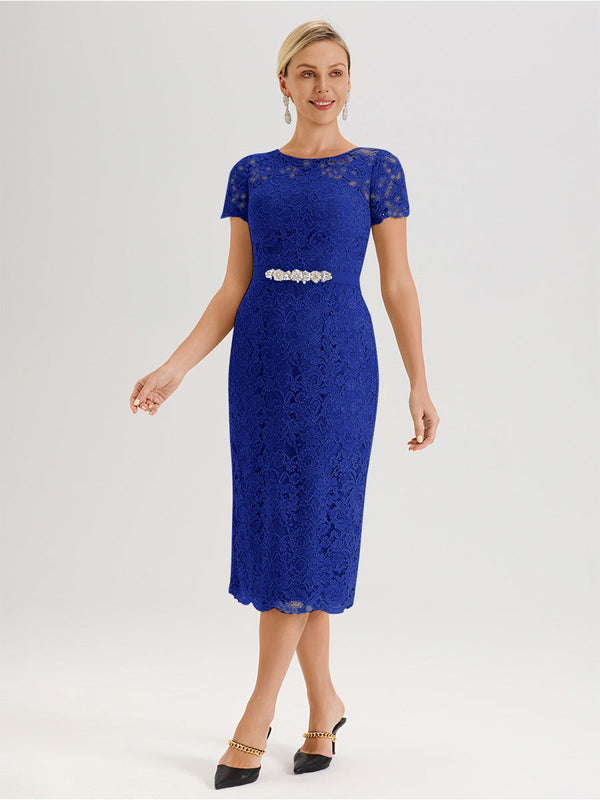 Cicinia Royal_Blue Mother Of The Bride Dress With Jacket Chiffon Lace