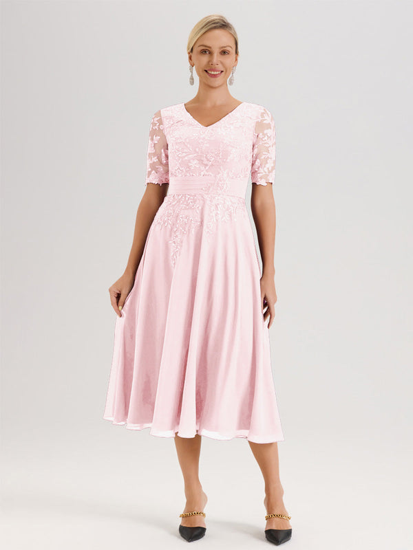 Cicinia Blushing Pink Mother Of The Bride Dress Long Chiffon A-line Te