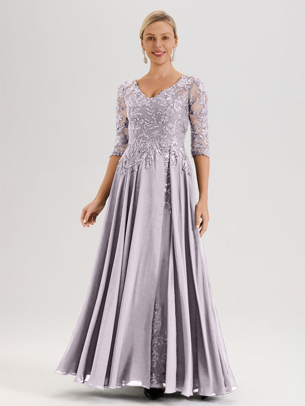 Cicinia Dusk Mother Of The Bride Dress Long Chiffon Sequined Lace A-li