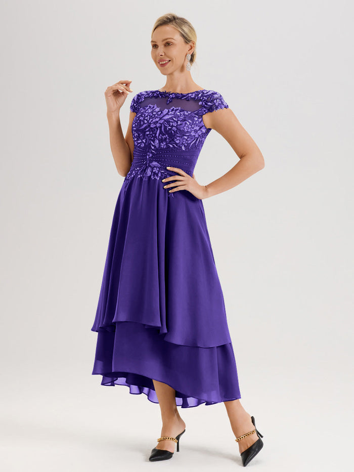 Cicinia Regency Mother Of The Groom Dress Long Chiffon Lace A-line Hig