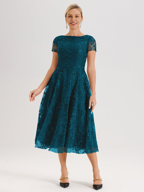 Cicinia Ink Blue Mother Of The Bride Dress Long Lace Chiffon A-line Te