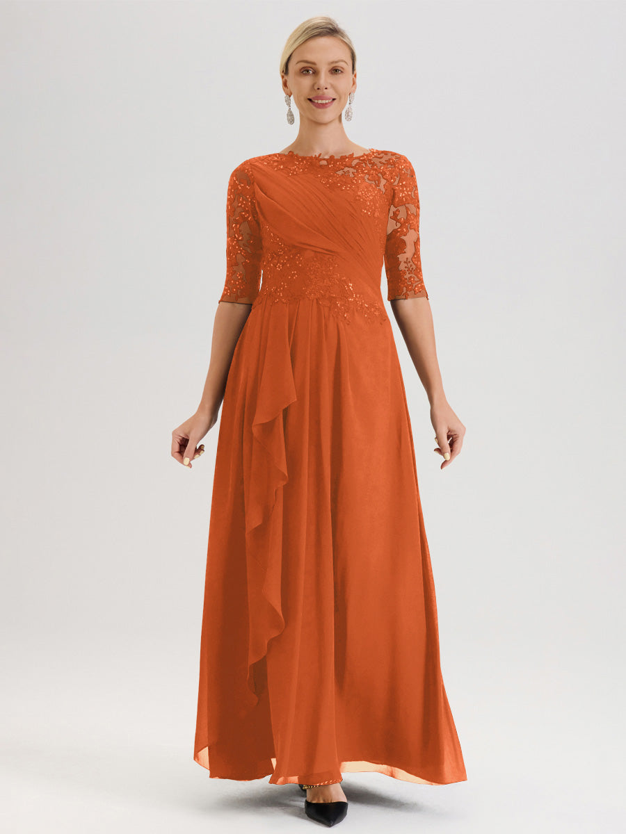 Cicinia Burnt Orange Mother Of The Groom Dress Long Chiffon A-line Hal