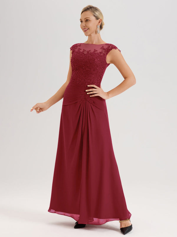 Cicinia Cinnamon Rose Mother Of The Bride Dress Long Chiffon Slit Appl