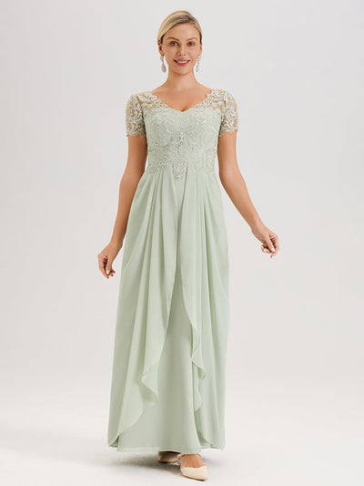 Cicinia Celadon Mother Of The Bride Dress With Sleeves Long Chiffon La