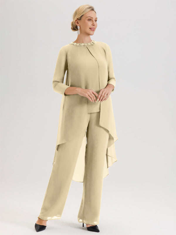 Cicinia Champagne Mother Of The Bride Pant Suits For Wedding 2 Pieces