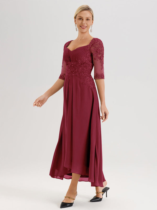 Cicinia Cinnamon Rose Mother Of The Bride Dress With Sleeves Long Chif