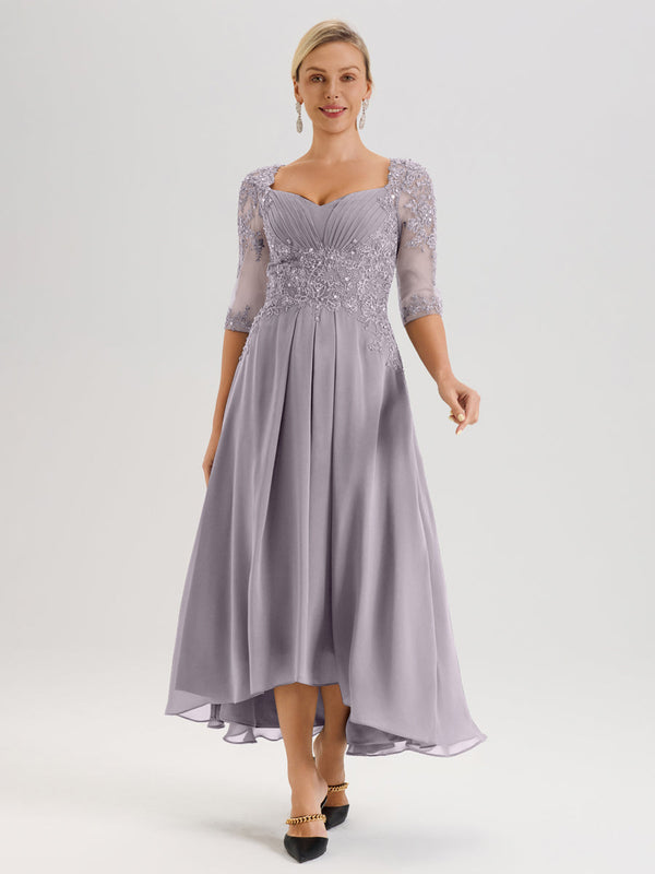 Cicinia Dusk Mother Of The Bride Dress With Sleeves Long Chiffon Lace