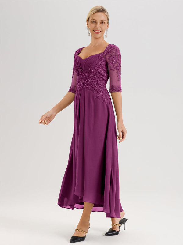 Cicinia Orchid Mother Of The Bride Dress With Sleeves Long Chiffon Lac