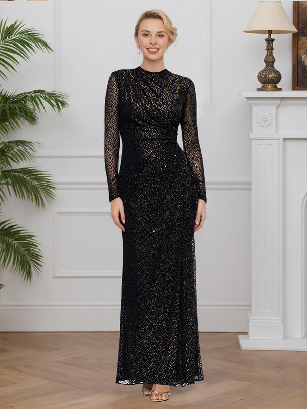 Cicinia Black Mother Of The Groom Dress Long Glitter Fabric Sheath Eve