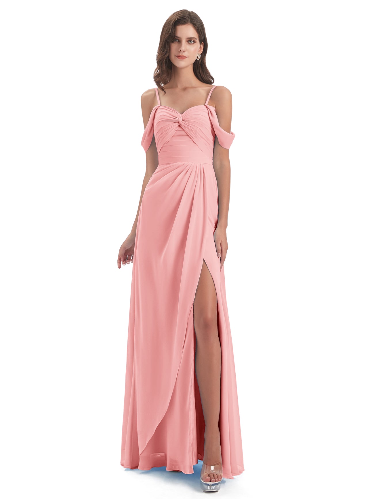 Olivia Off The Shoulder Spaghetti Straps Chiffon Bridesmaid Dresses