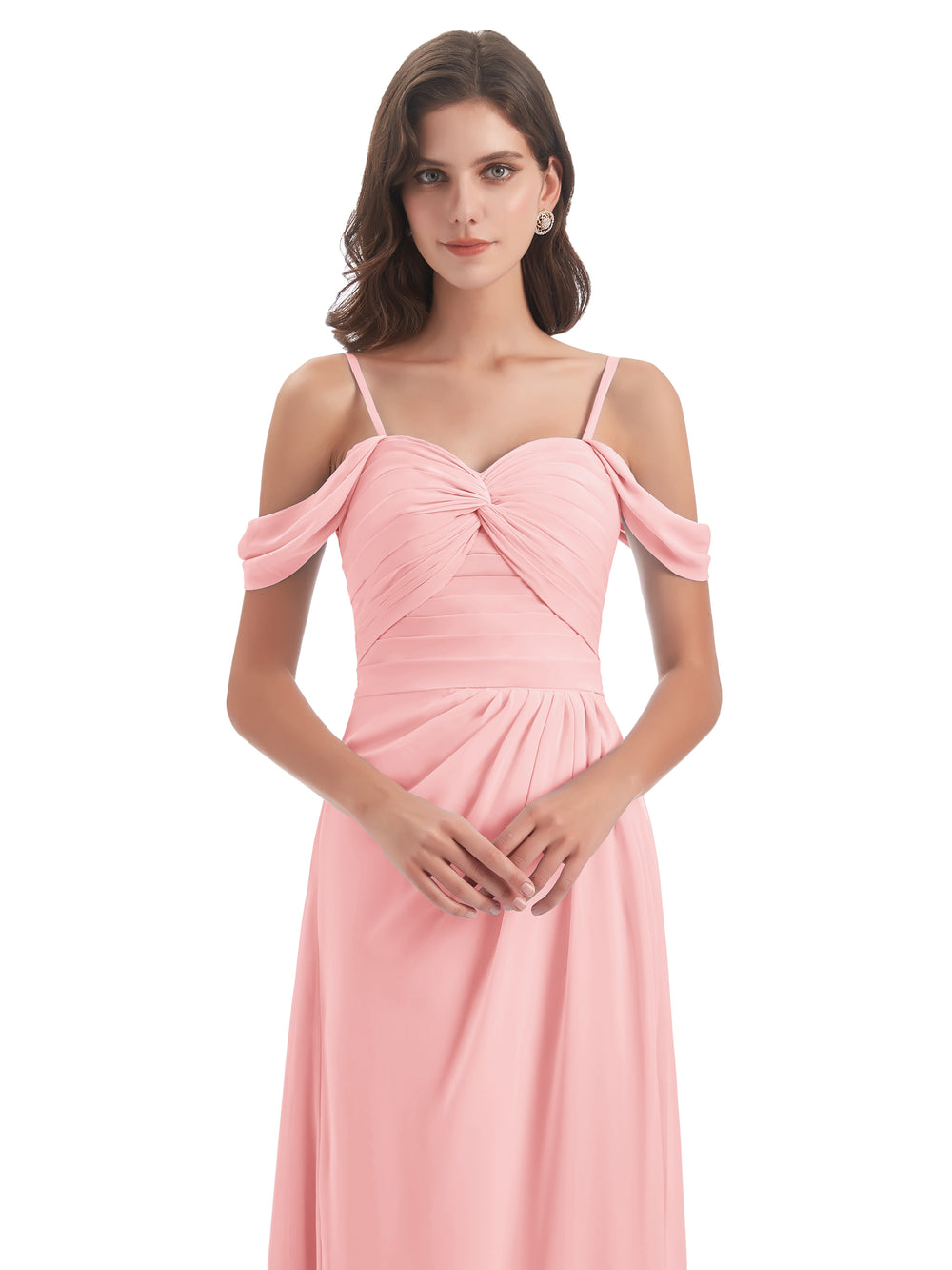 Olivia Off The Shoulder Spaghetti Straps Chiffon Bridesmaid Dresses