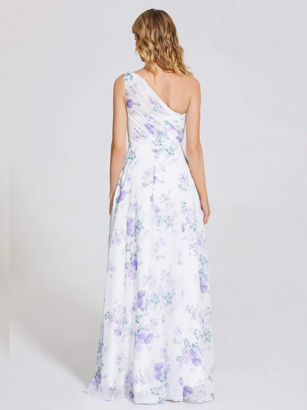 Daleyza One-Shoulder Floral Print Bridesmaid Dress